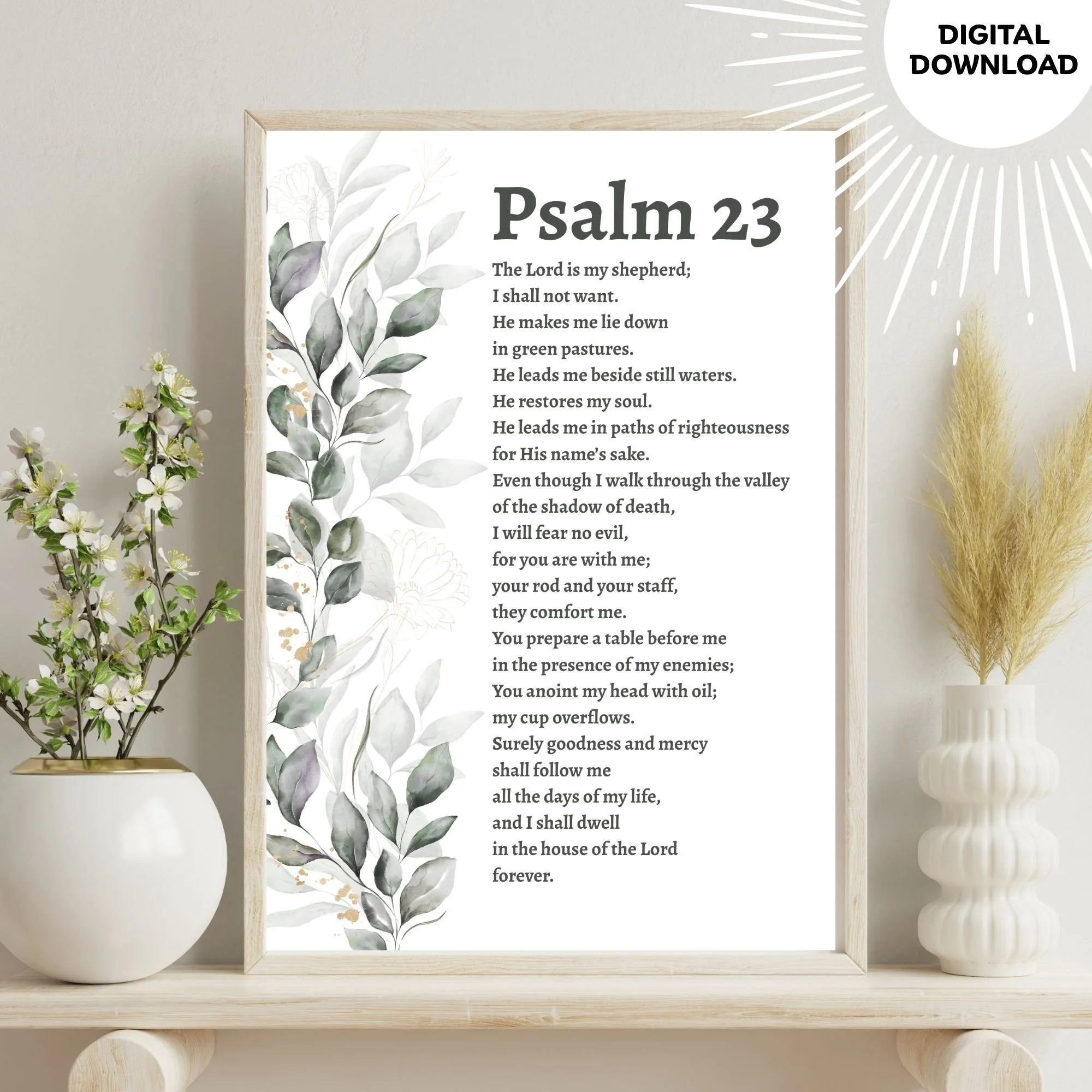 Psalm 23 Printable Art | ESV Version | Instant Download — Soul and Silence