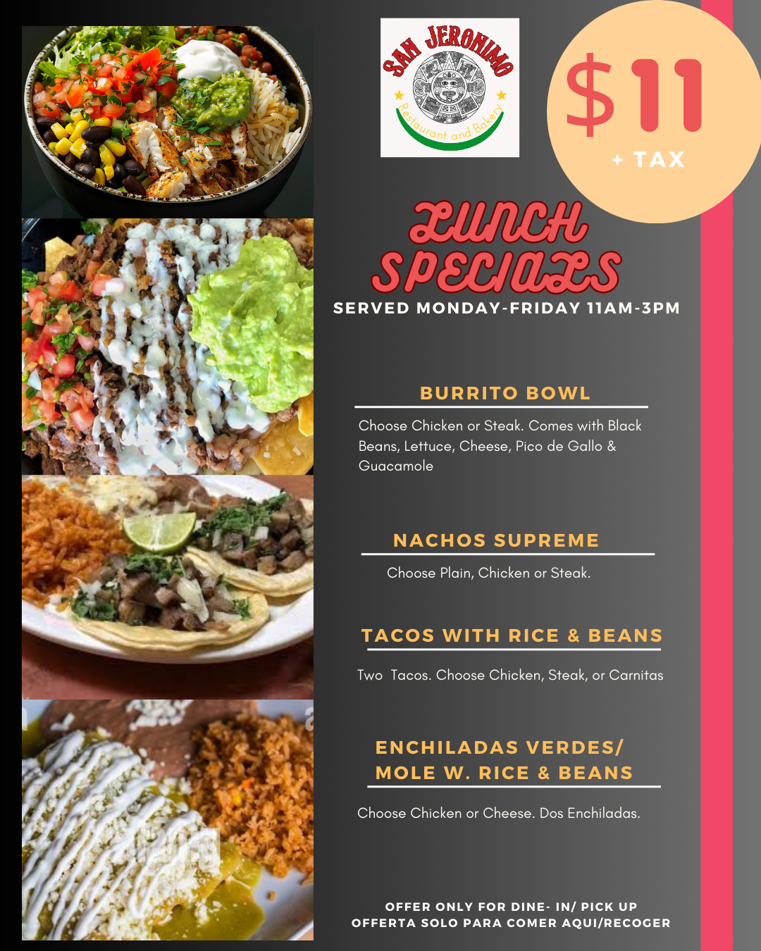 Menu — San Jeronimo Restaurant & Bakery | Port Richmand, Staten Island