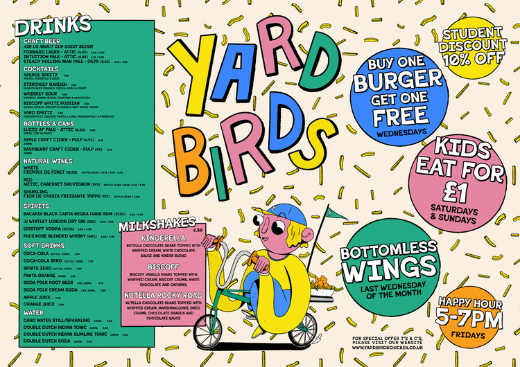 Menu — Yardbirds Chicken