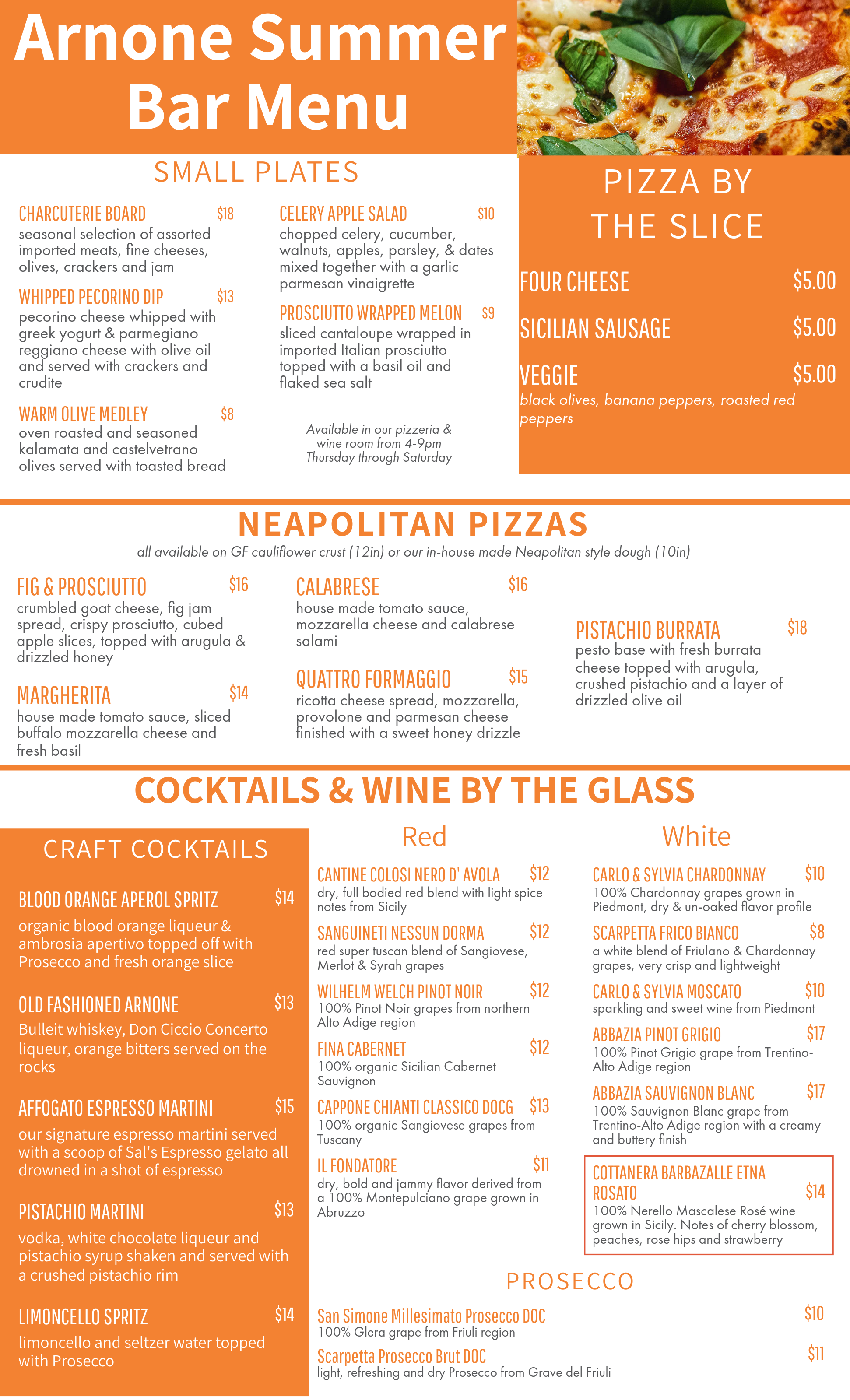 Menu — Café Arnone Italian Coffee Shop