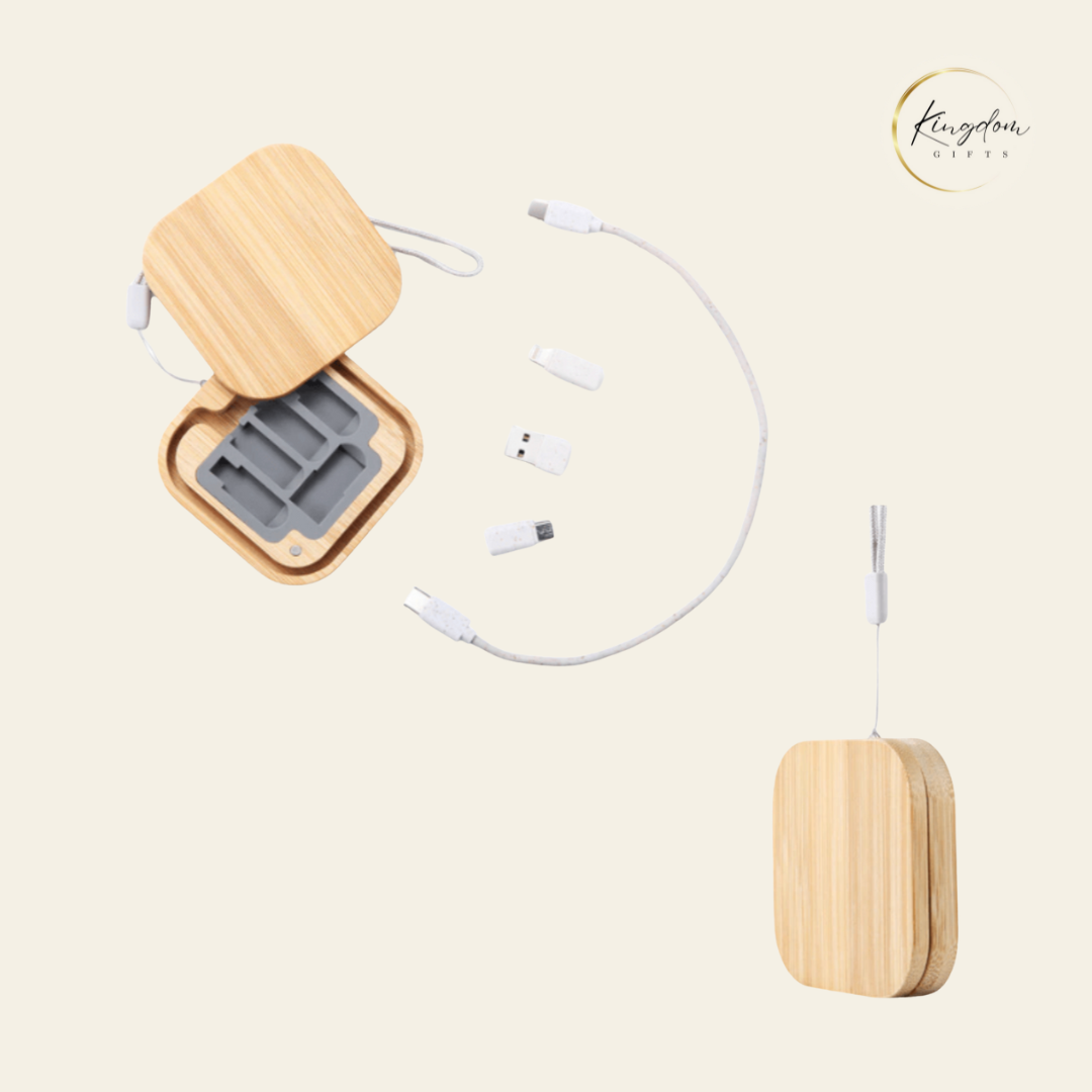 Custom Bamboo 4-in-1 Charging Cable in Singapore | Eco-Friendly ...