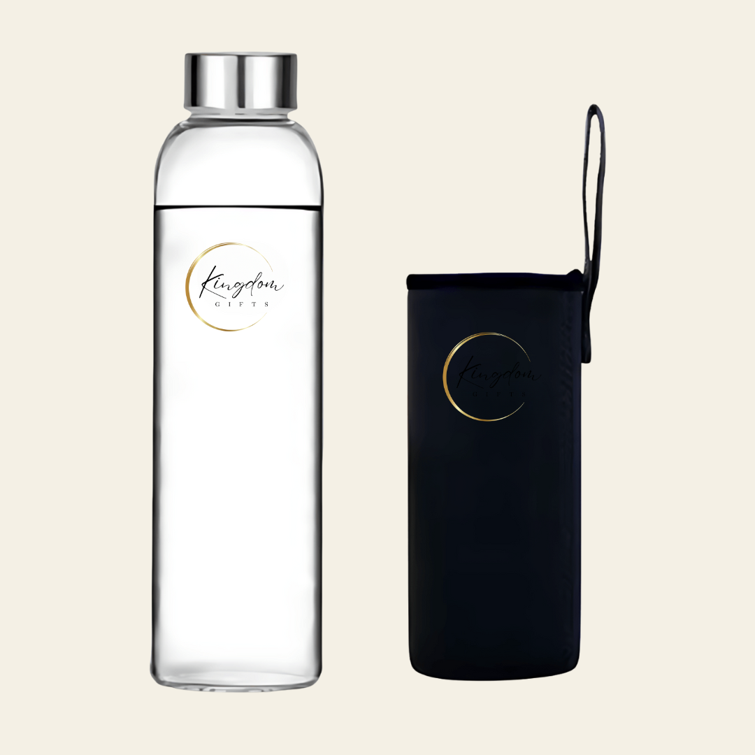Custom Glass Bottle with Pouch 550ml in Bulk | Personalised Eco ...
