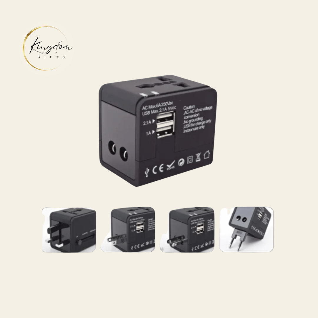 Custom Cubic Travel Adaptor with USB Singapore | Corporate Tech Gift | Custom Travel Merchandise ...