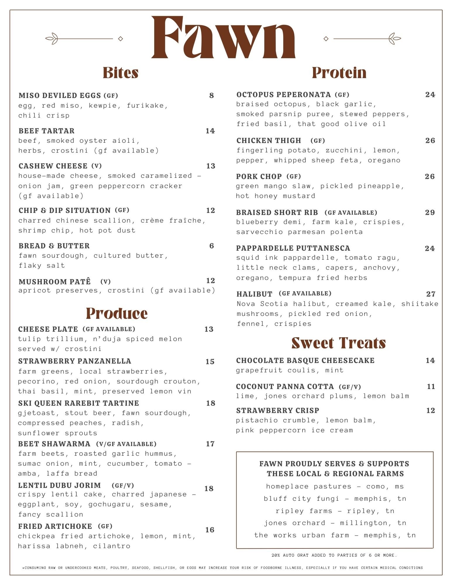 Menu — fawn