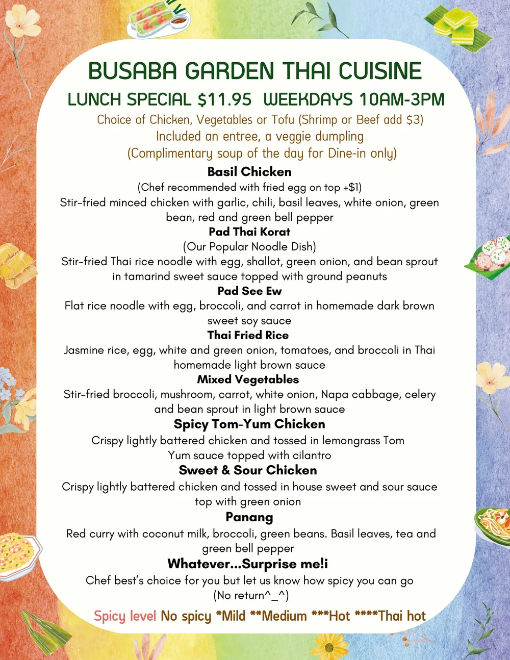 Busaba Garden | Authentic Thai Cuisine - Chicago