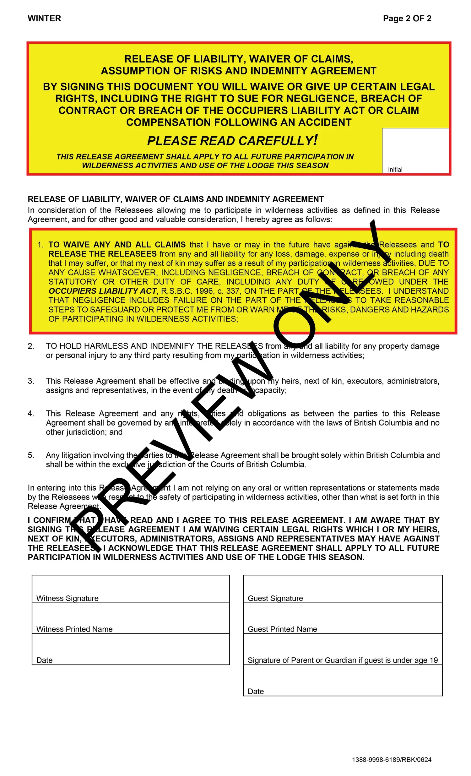 Digital Waiver and Registration — Sol Mountain Lodge – Experience the ...