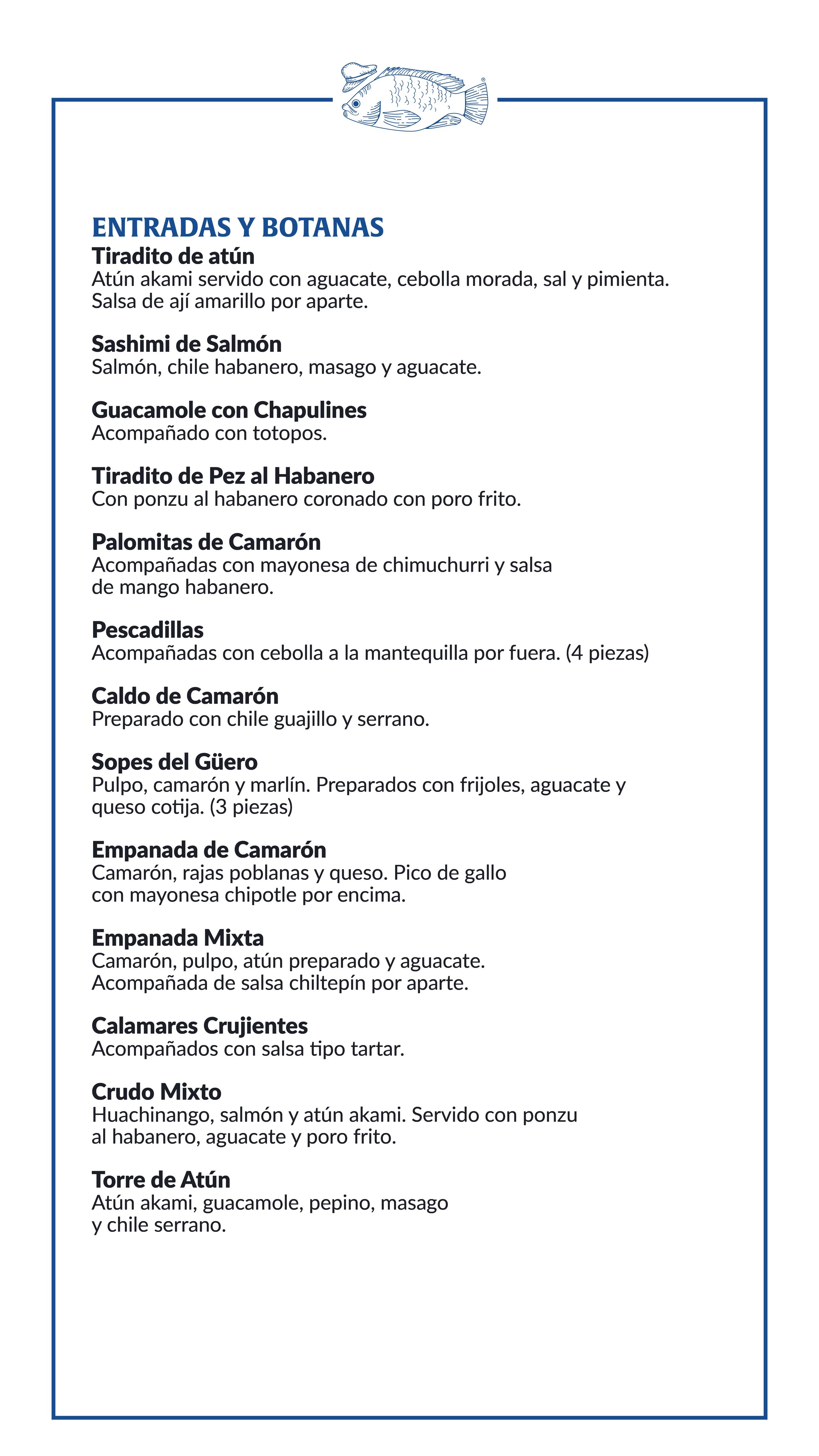 Menu — El Güero Marinero