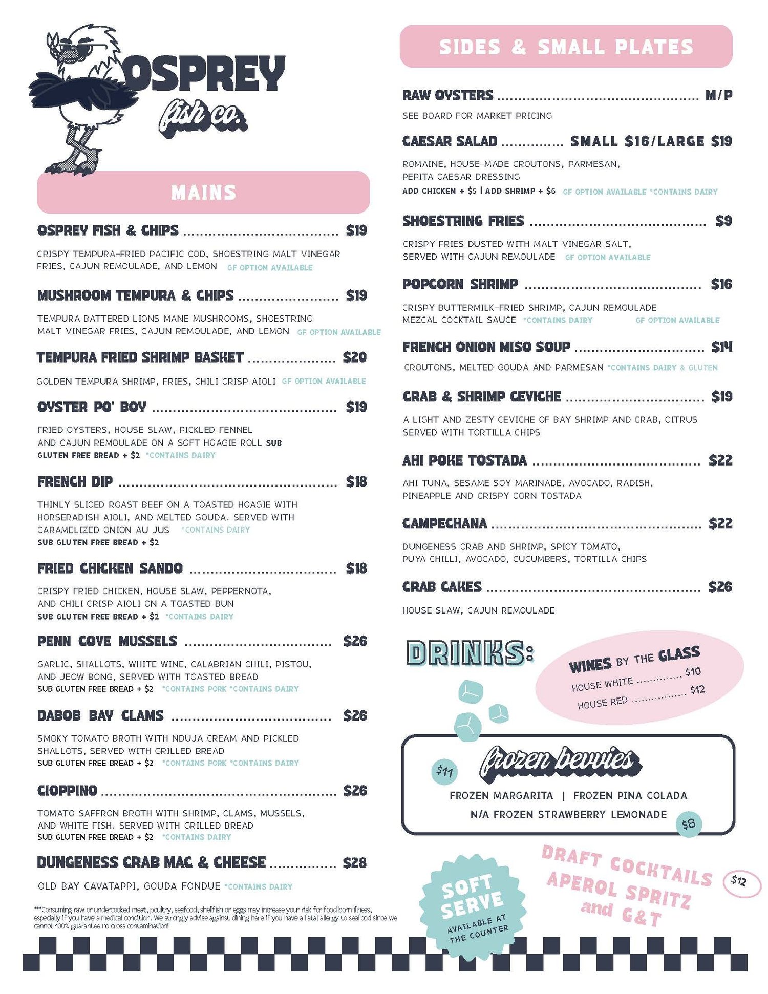 Menu | Explore Our Fresh Selections — osprey fish co