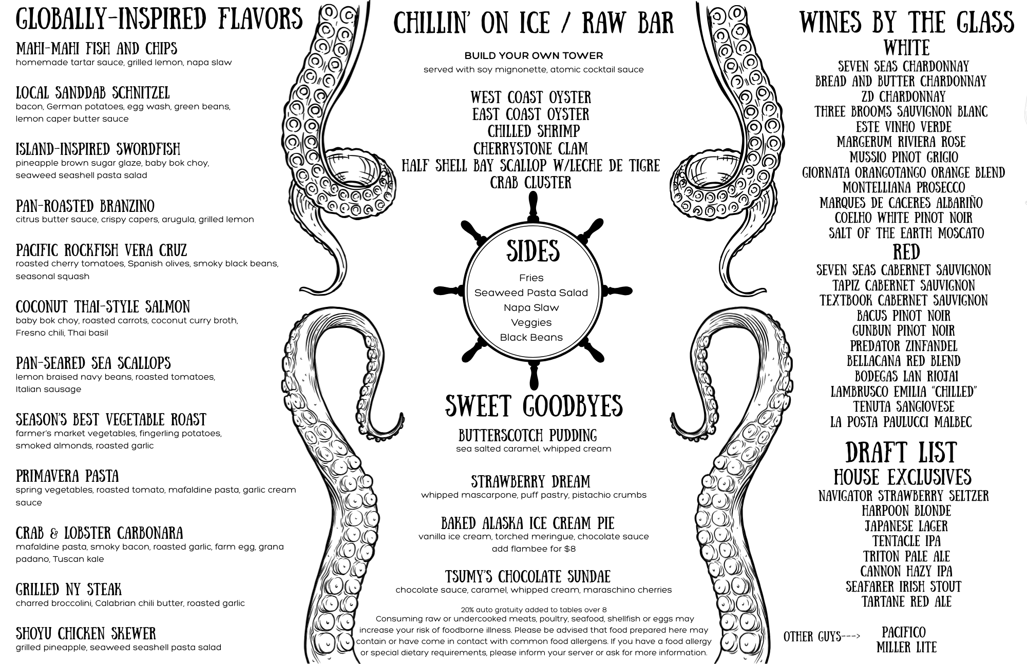 Menus — Seven Seas