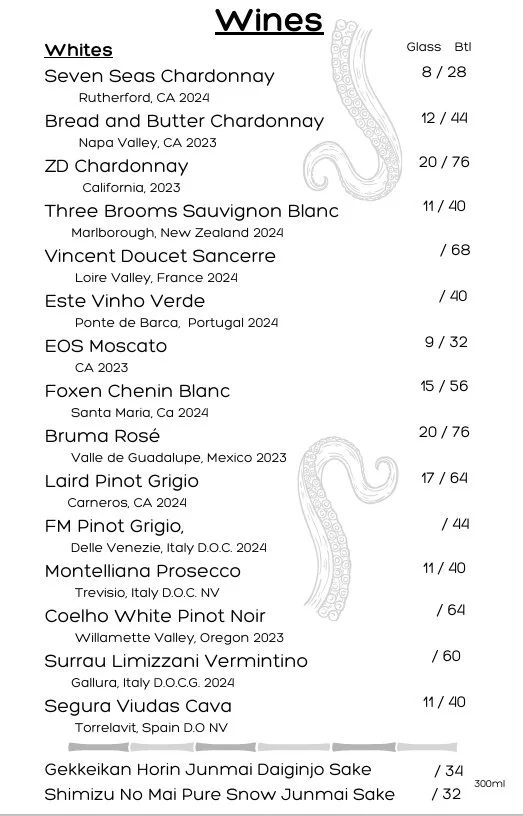 Menus — Seven Seas