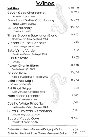 Menus — Seven Seas