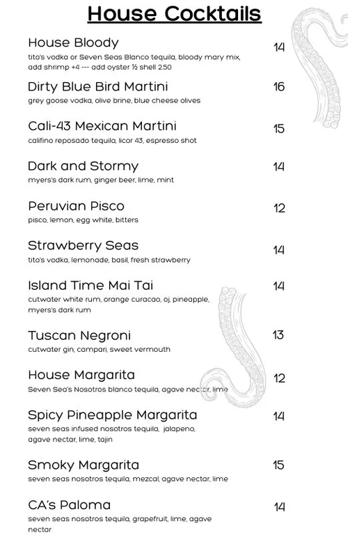 Menus — Seven Seas