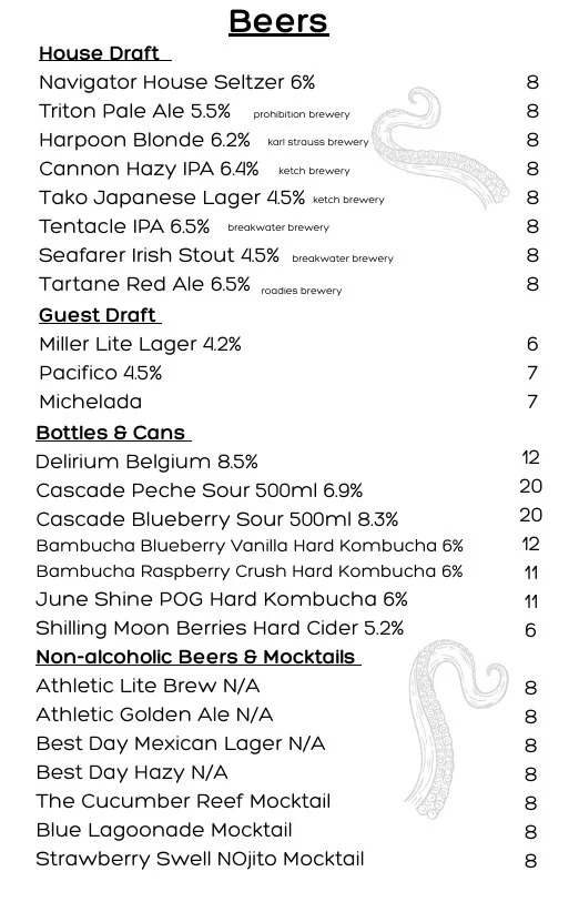 Menus — Seven Seas