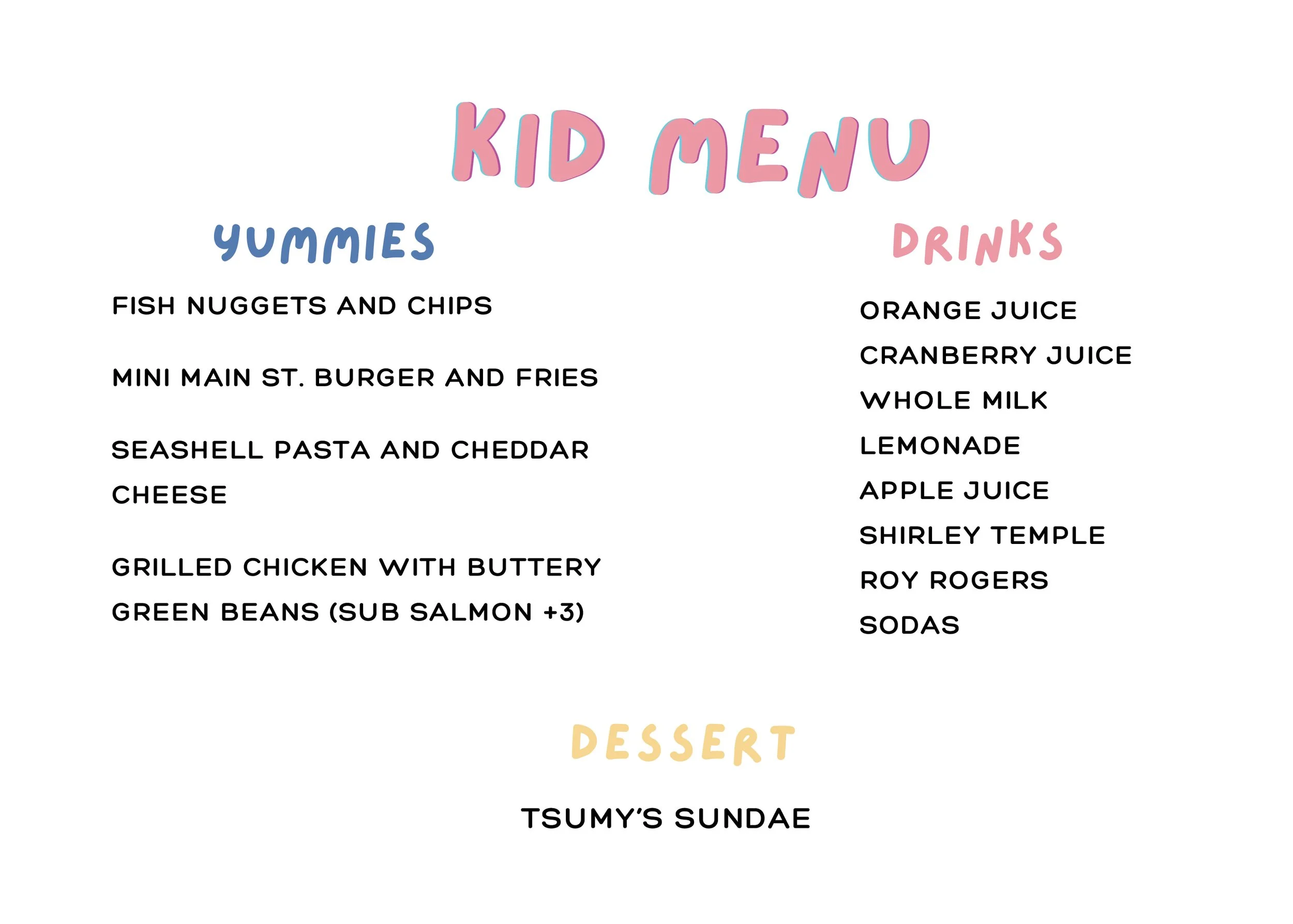 Menus — Seven Seas