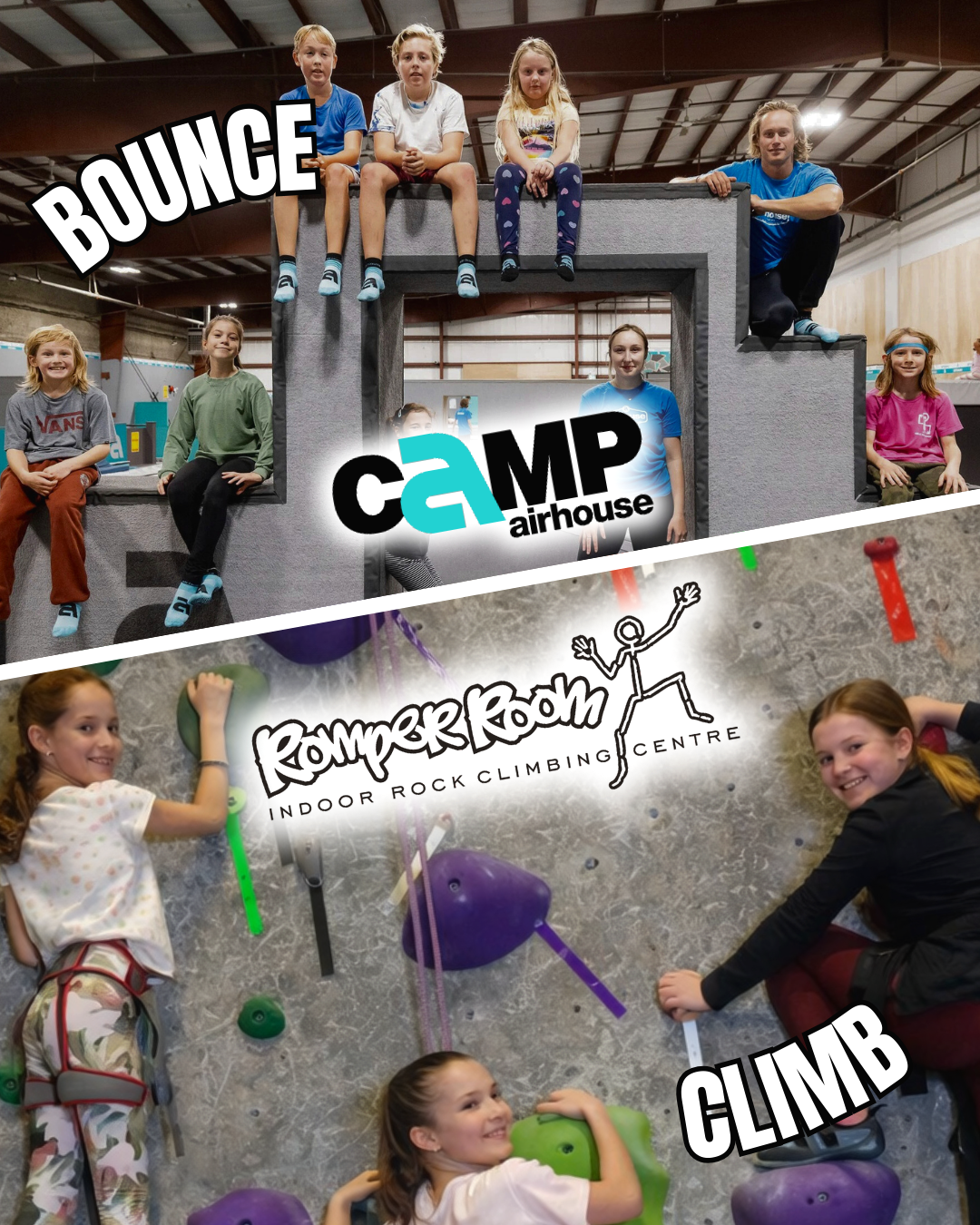 BOUNCE & CLIMB — Romper Room Indoor Rock Climbing Centre