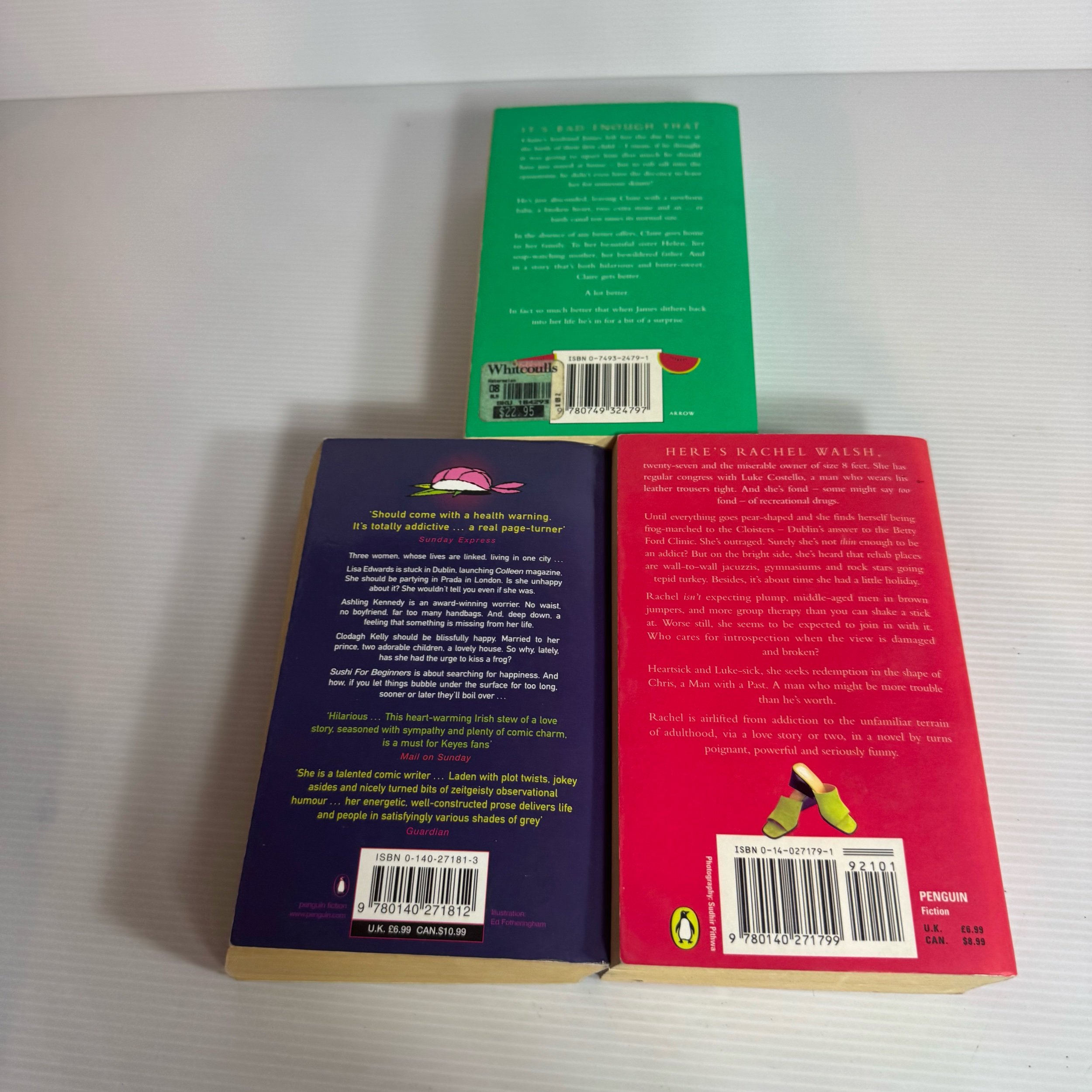 Marian Keyes Book Bundle x 3 : Water-Melon, Rachel's Holiday, Sushi for ...