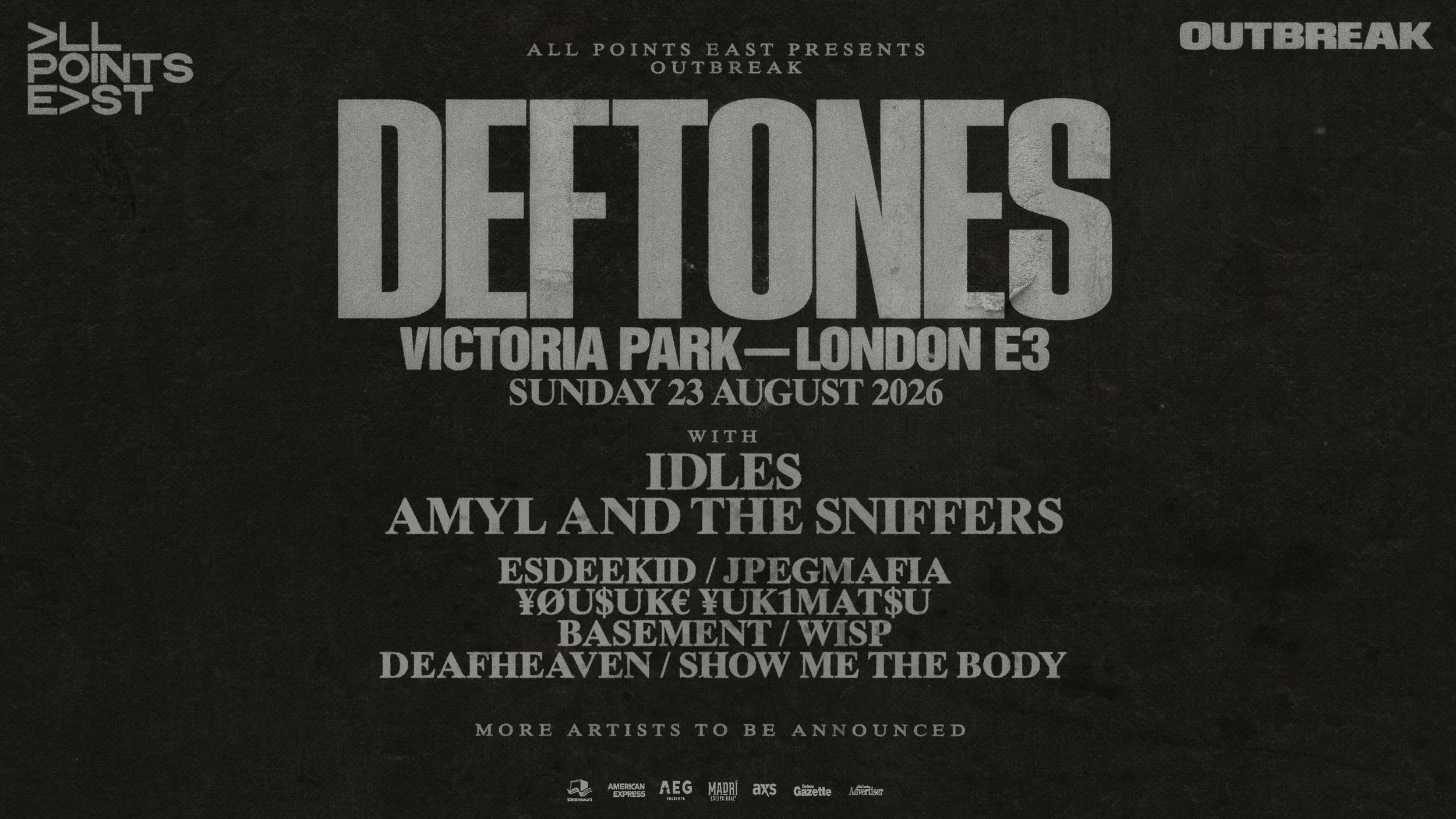 DEFTONES TO HEADLINE ALL POINTS EAST X OUTBREAK FEST 2026 — LIVESPHERE ...