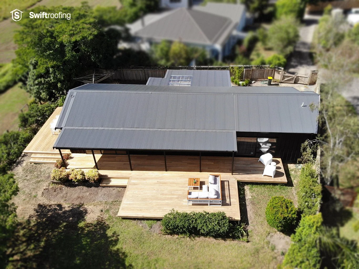 Swift Roofing installs Corrugate, True Oak roof areas plus spouting and ...
