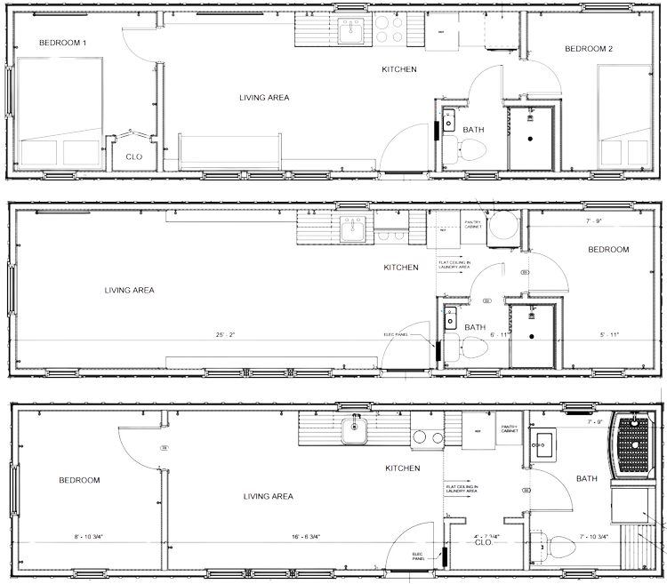 Baxter Tiny Home | Spacious Floor Plan Options with Two or One Bedroom ...