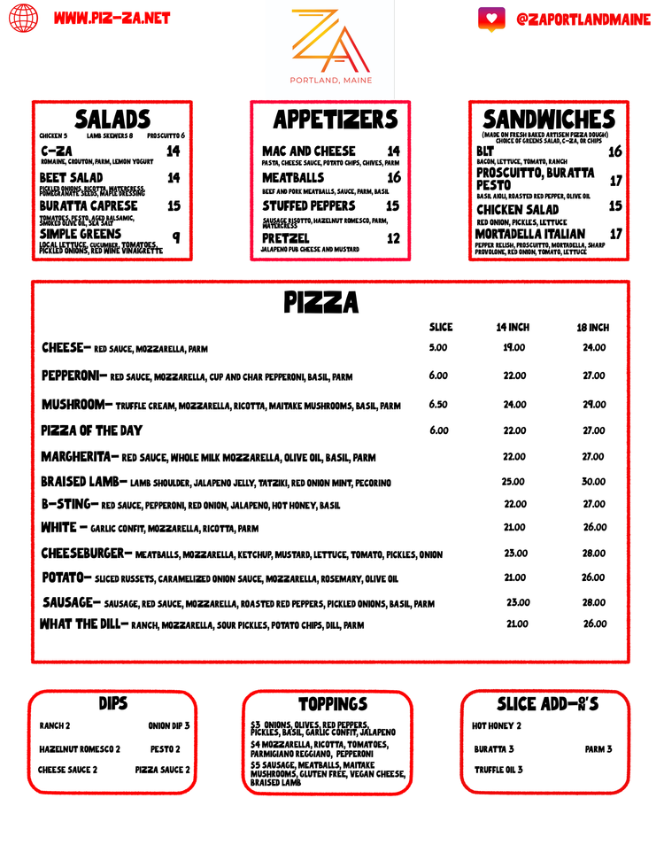 Menu 1 — Za
