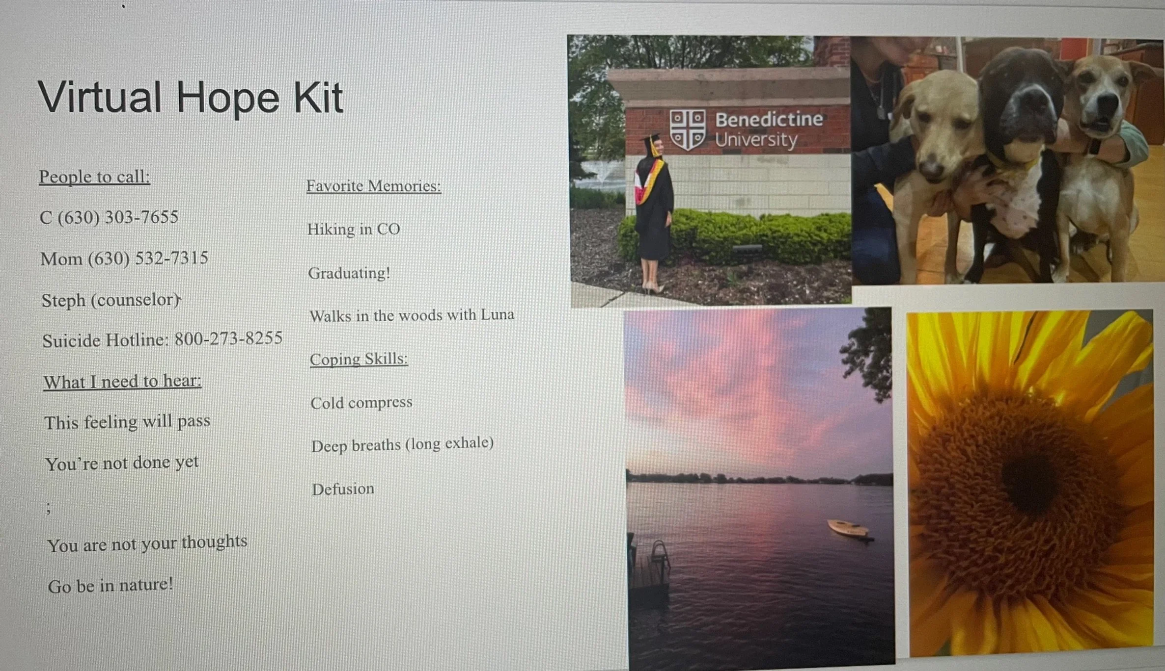 Suicide Prevention Awareness and Hope Kits — Green Door Therapy