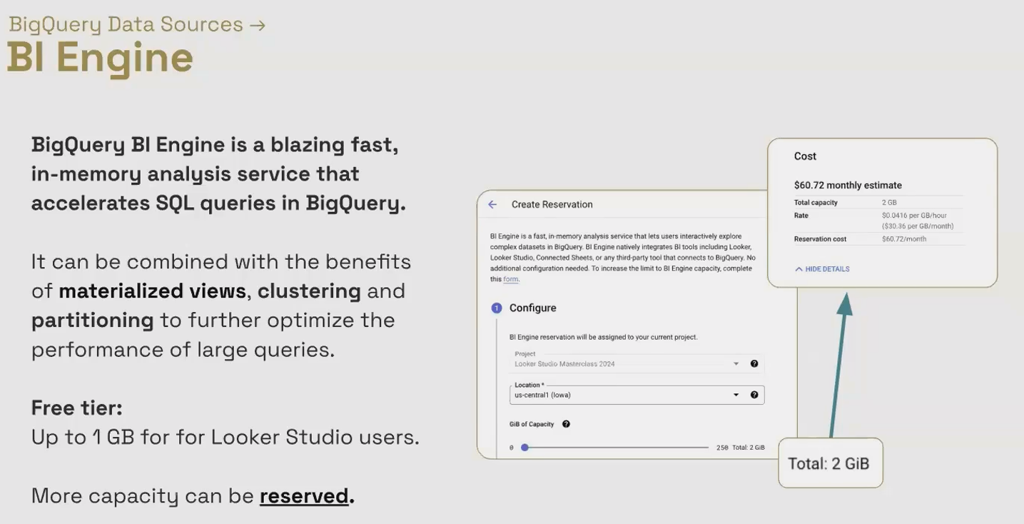Advanced BigQuery Features in Looker Studio: BI Engine, Service ...
