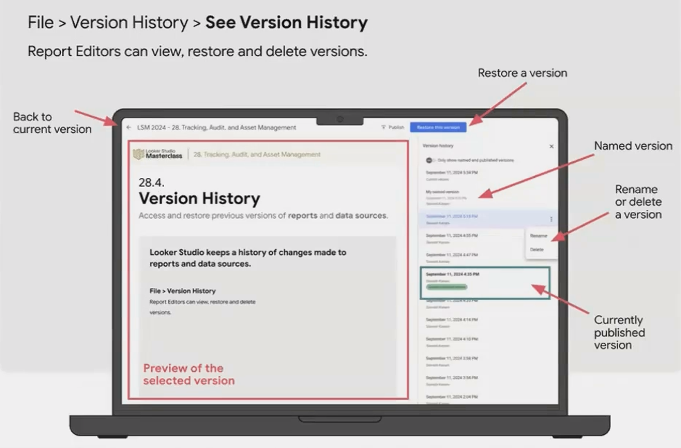 Looker Studio Version History: Your Complete Guide to Report Backups ...