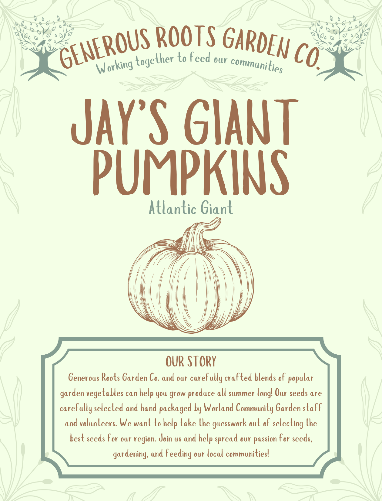 Jay's Giant Pumpkin — Generous Roots