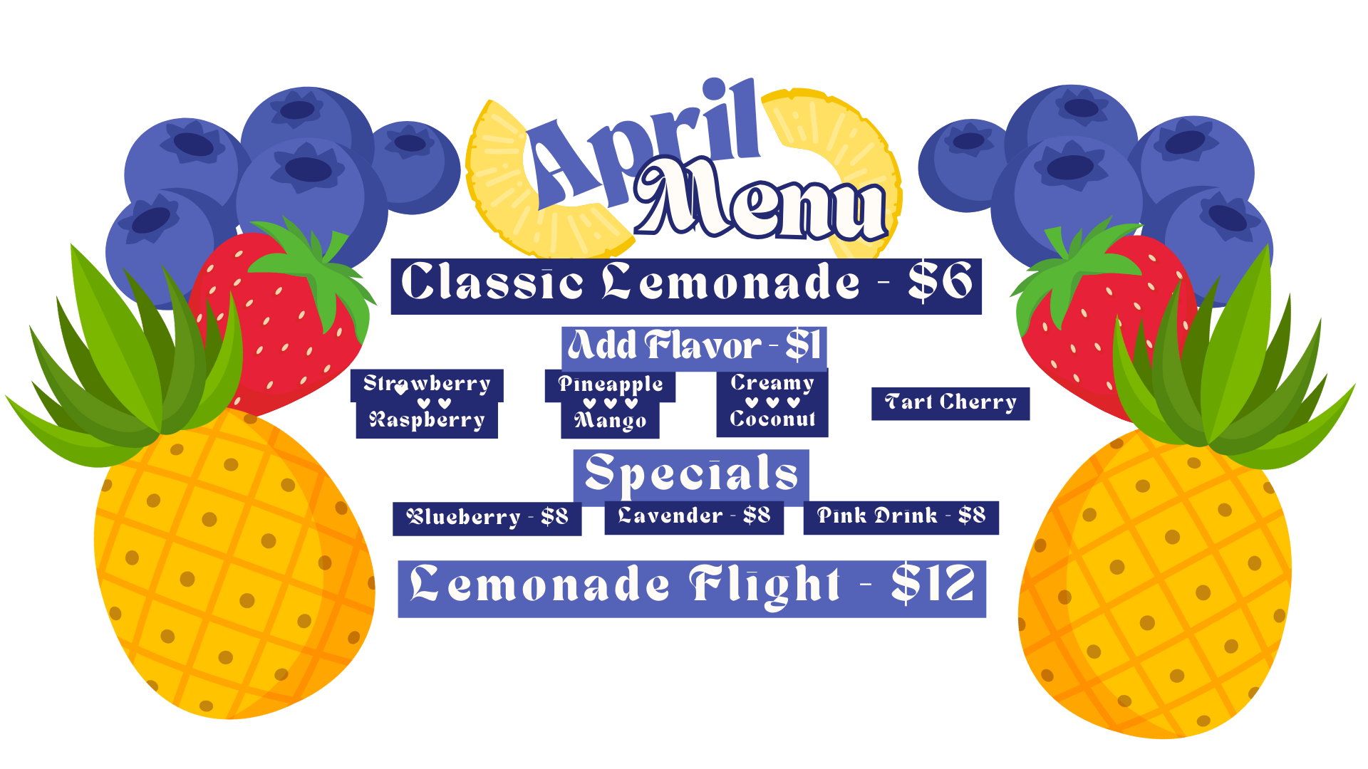 Menu | Explore Our Offerings — ETX Lemonade