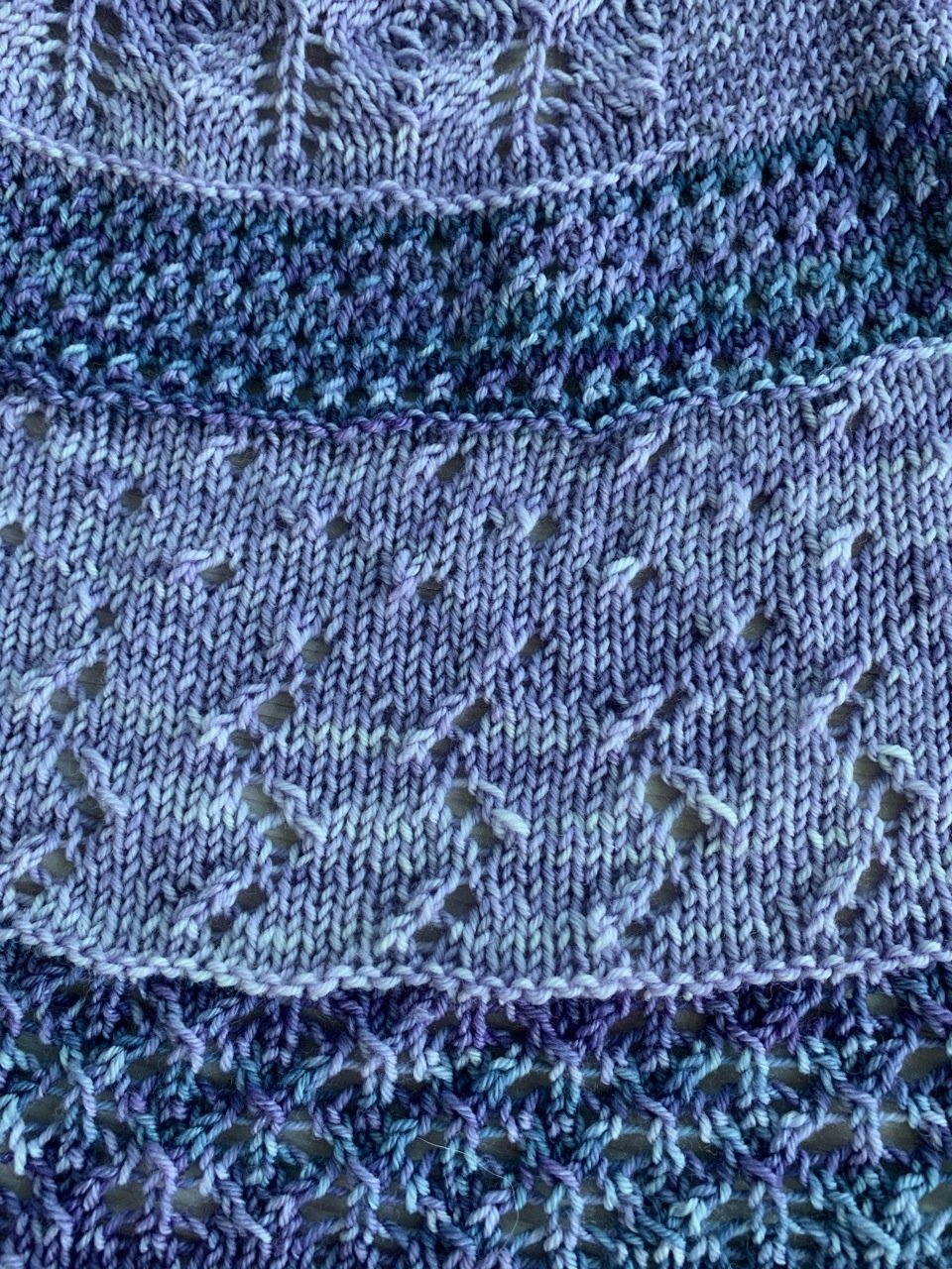 Lace shawl knitting pattern for a single color of fingering/sock yarn ...