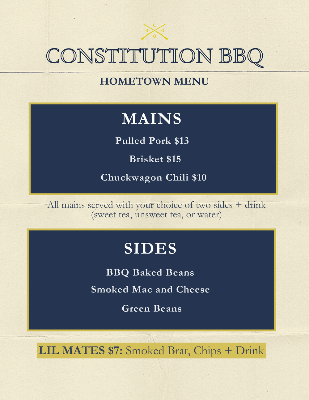 Menu — Constitution BBQ