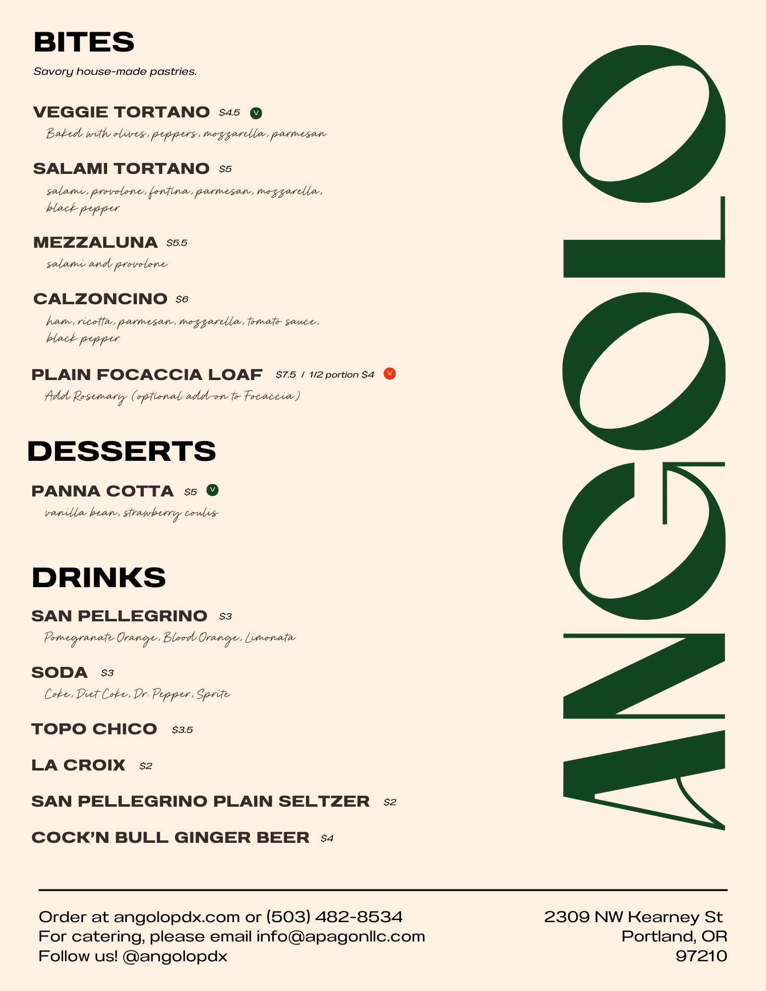 Menu — Angolo PDX