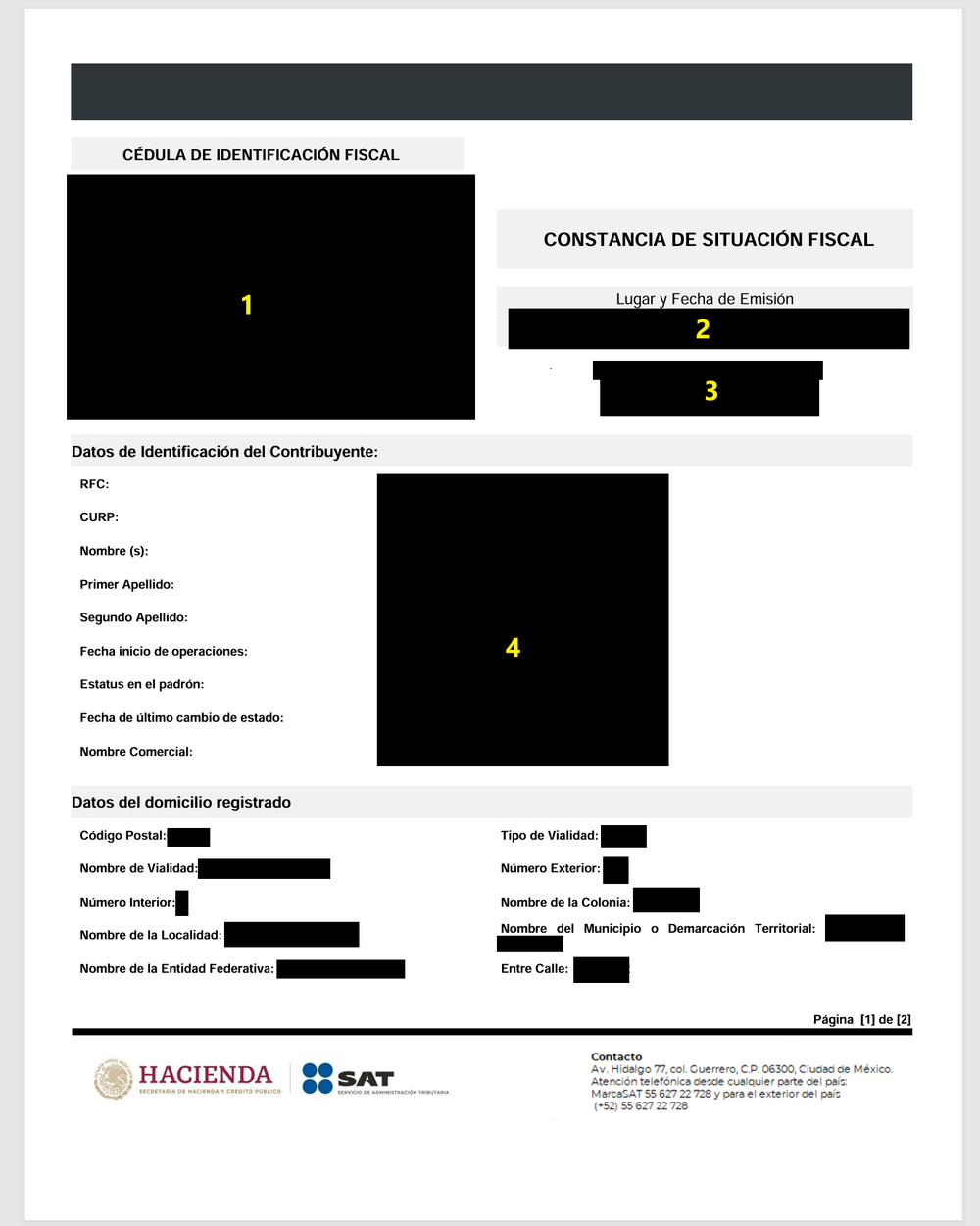 Constancia de Situacion Fiscal (CSF) — SAFIC