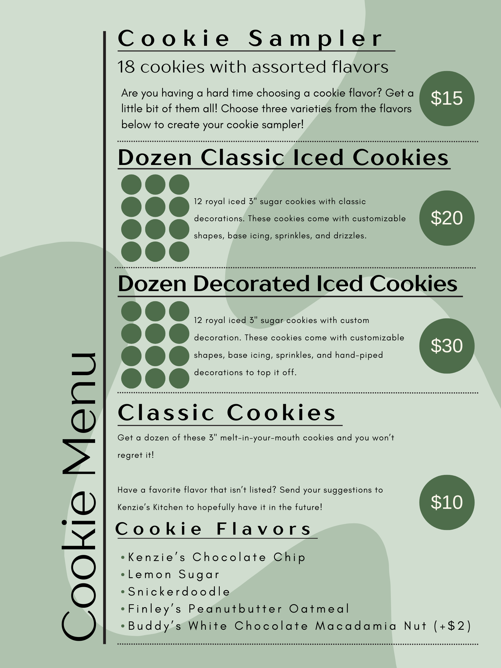 Menu — Kenzie's Kitchen