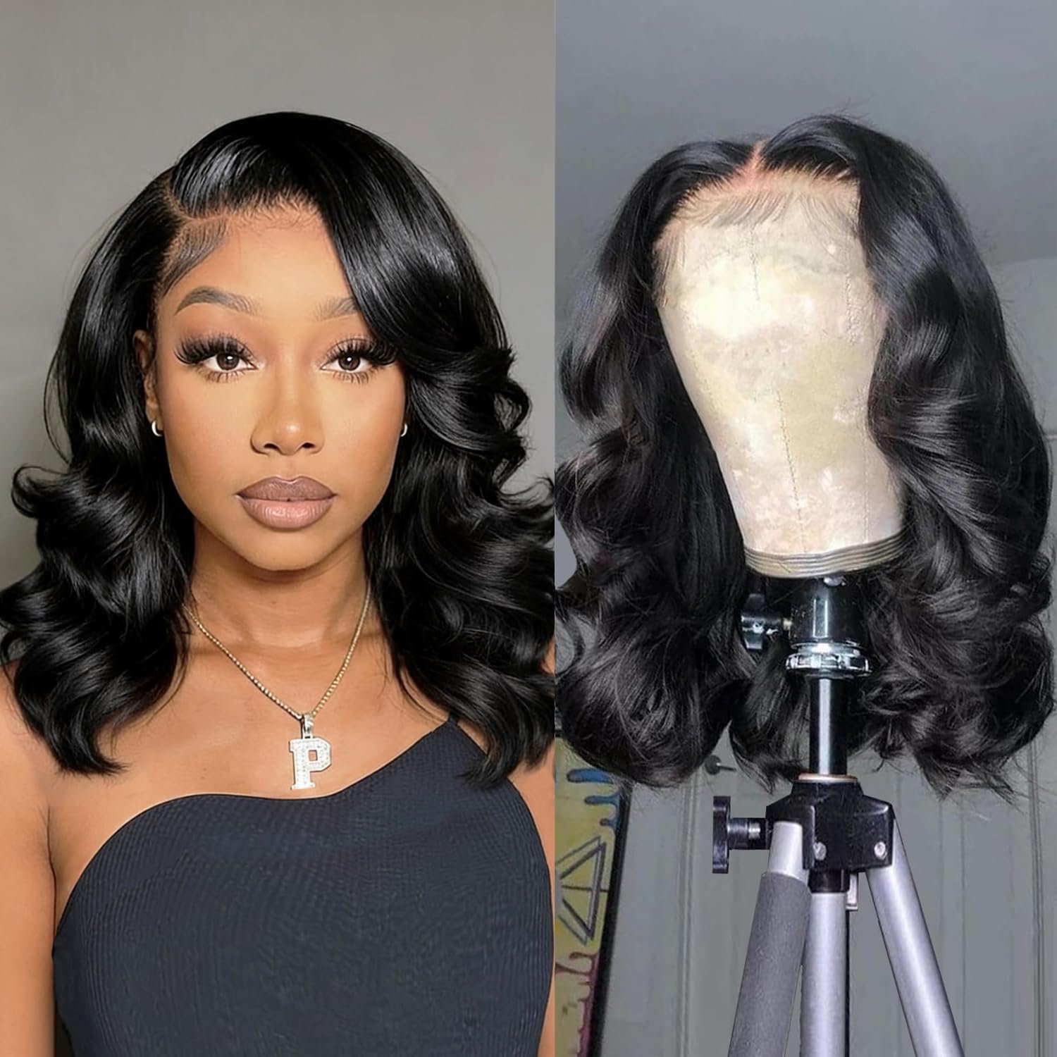 100% Human 13x4 Body Wave Wig Pre Plucked HD Lace 180% Density (Natural ...