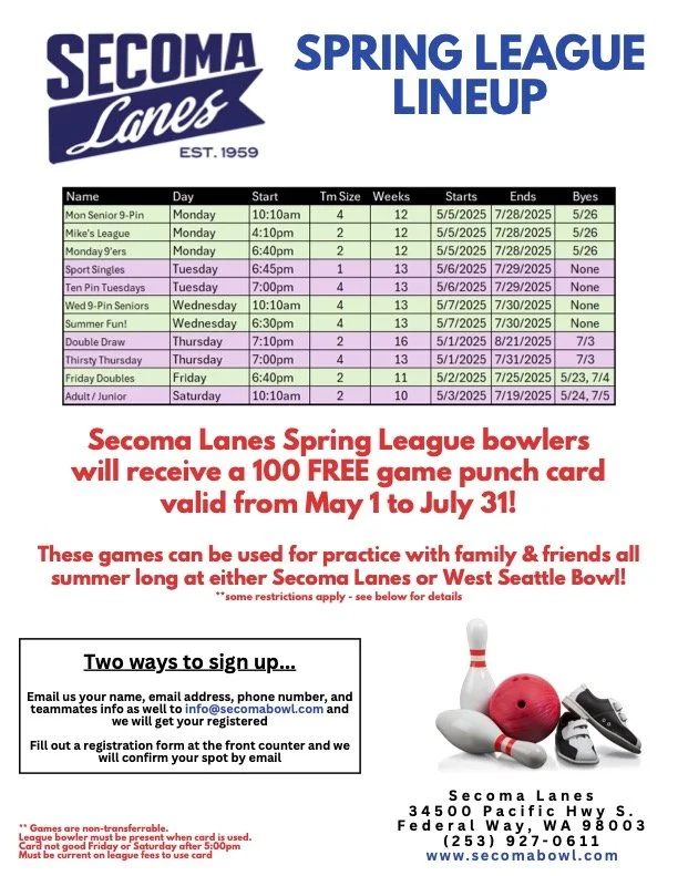 Spring Leagues 2025 — Secoma Lanes