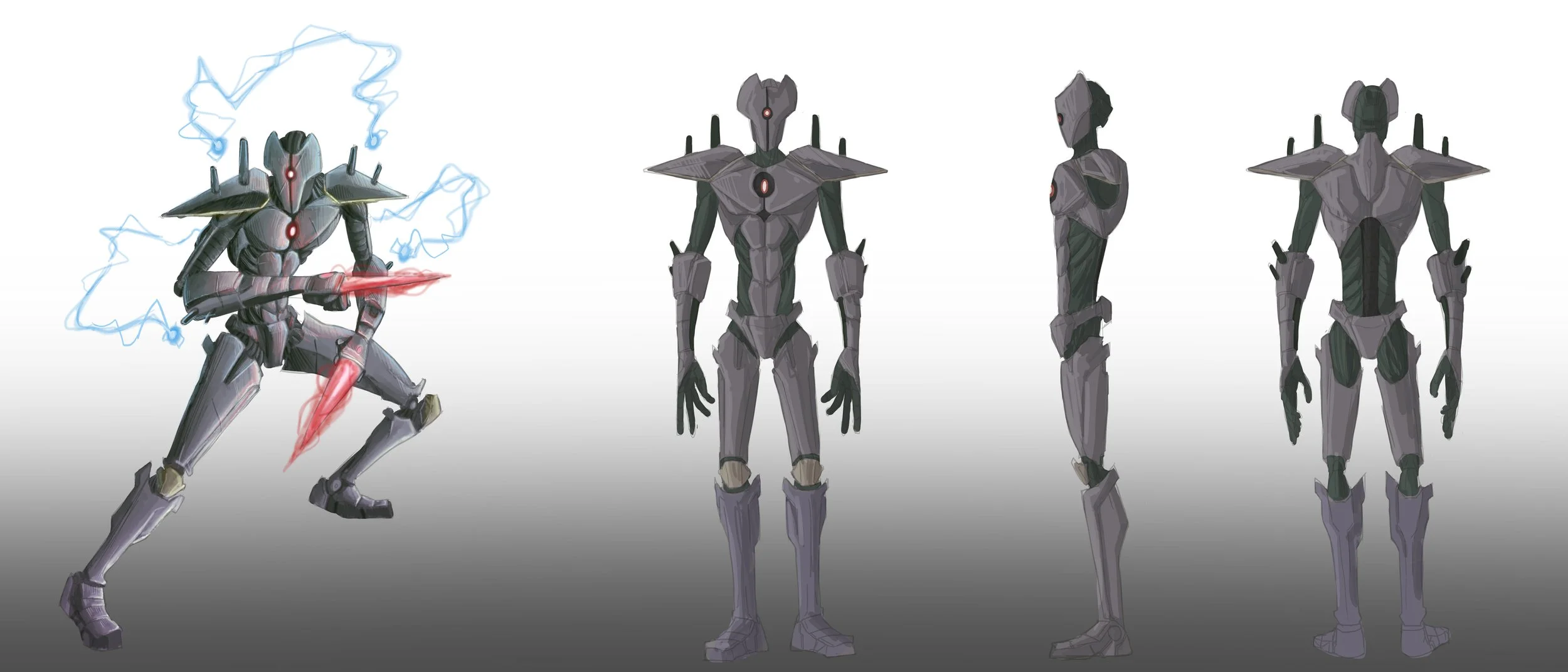 Future Knight Turn around — Rhys Hensley Illustrations