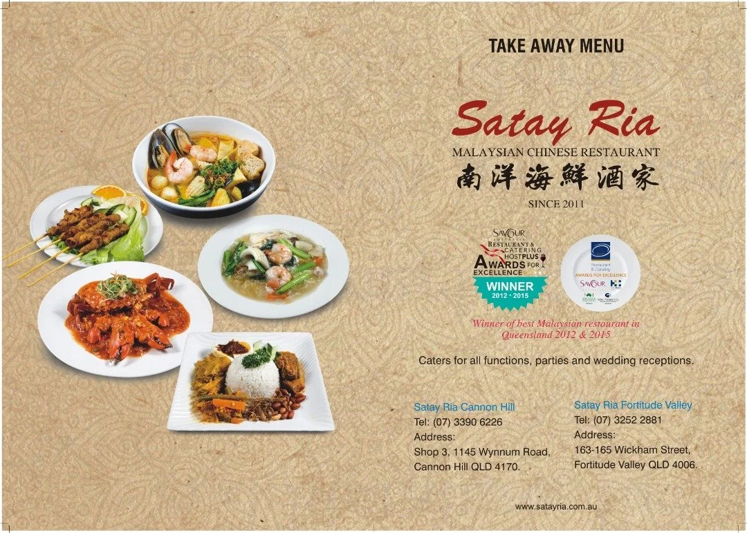 Menu | Discover Authentic Flavors Today — Satay Ria