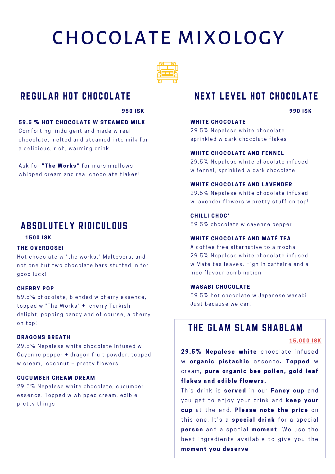 Menu — Skool Beans Cafe