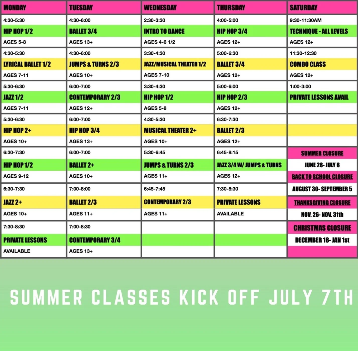Schedule — DANCE VISION