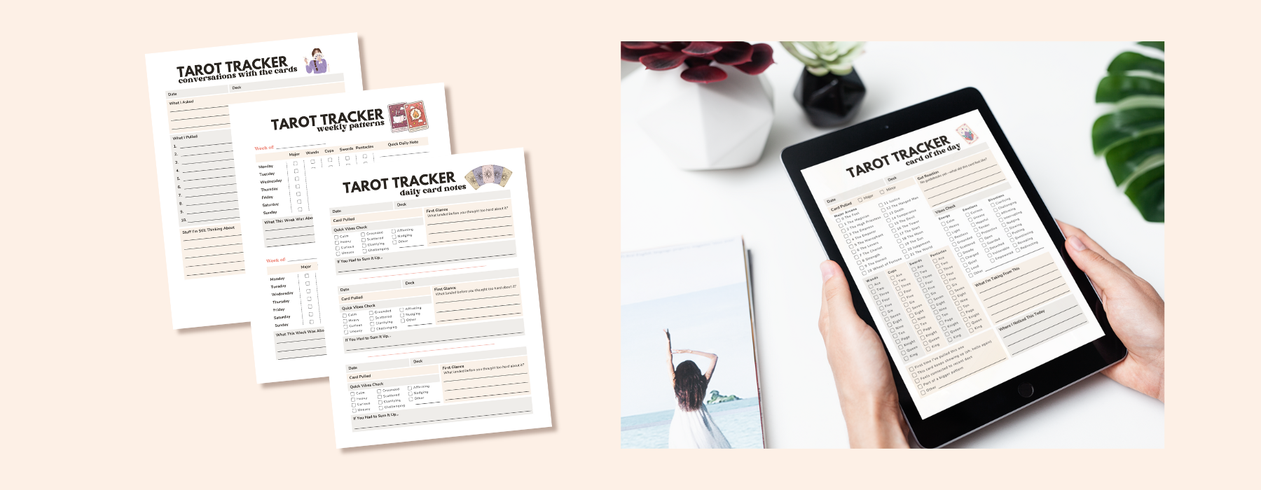 Tarot Trackers Printable – Daily Pulls, Patterns & Reflections — Cozy ...