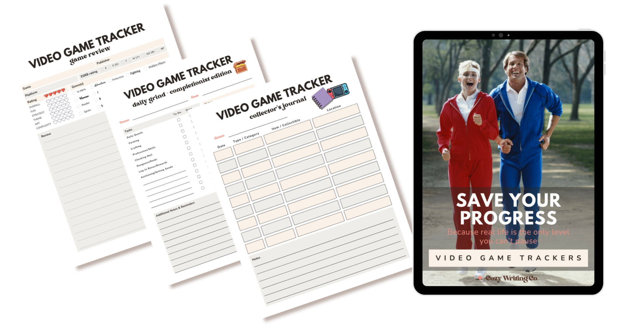 Video Game Trackers | Save Your Progress — Cozy Writing Co.