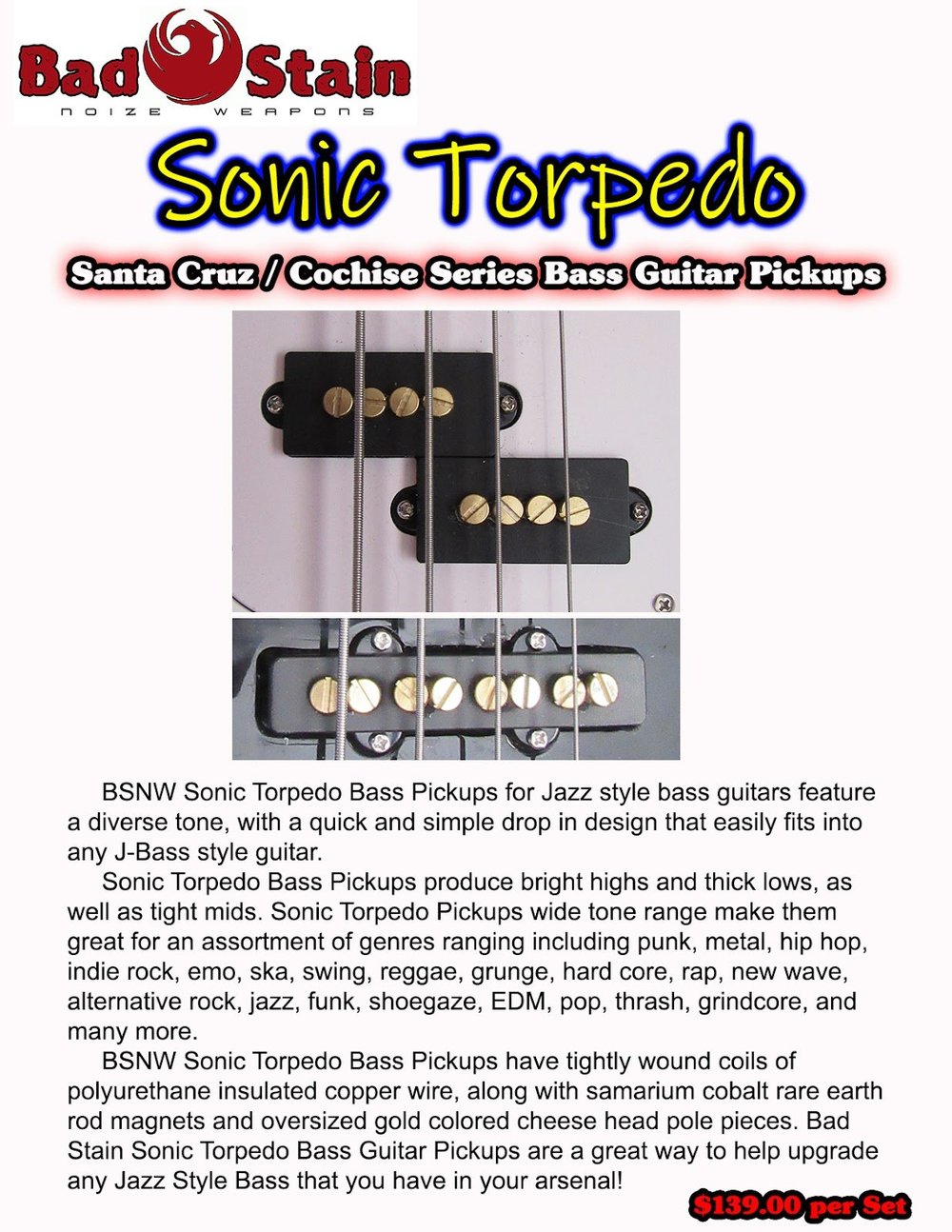 sonic torpedo pj bass — Bad Stain Records
