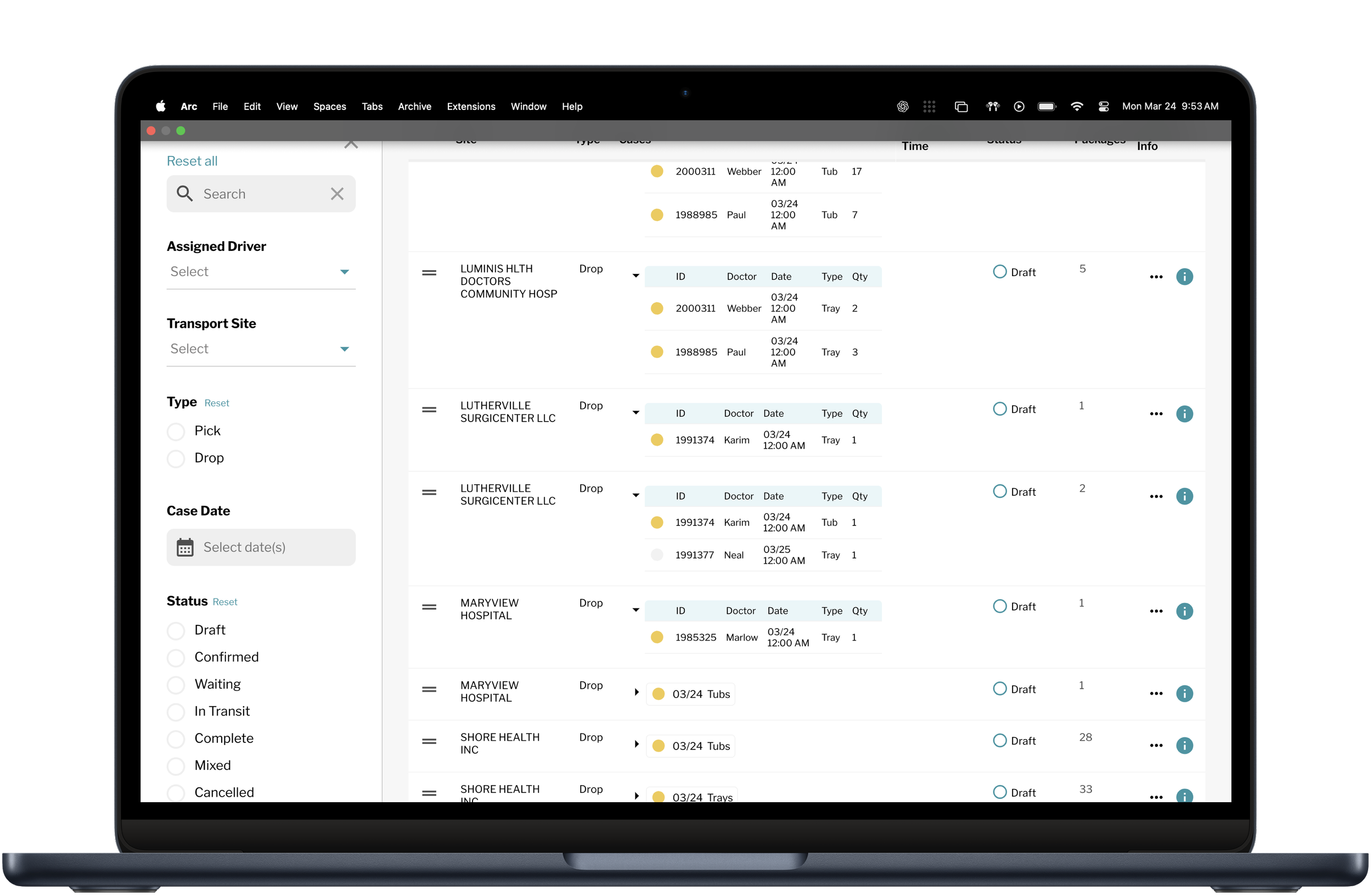 Torq Transport | Optimize Medical Logistics — Torq Interface