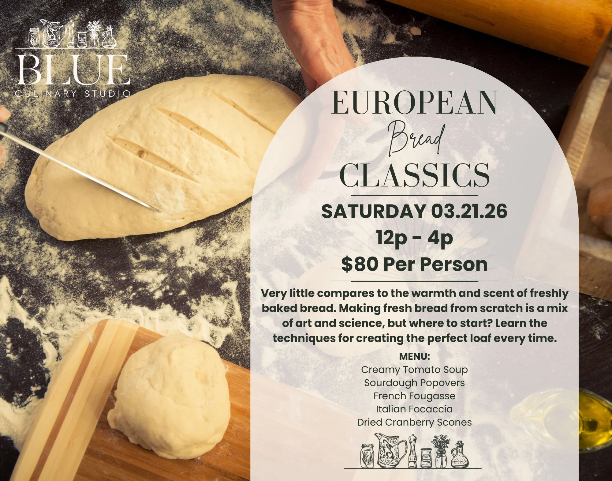 Bread Baking Class DeLand — BLUE Culinary Studio