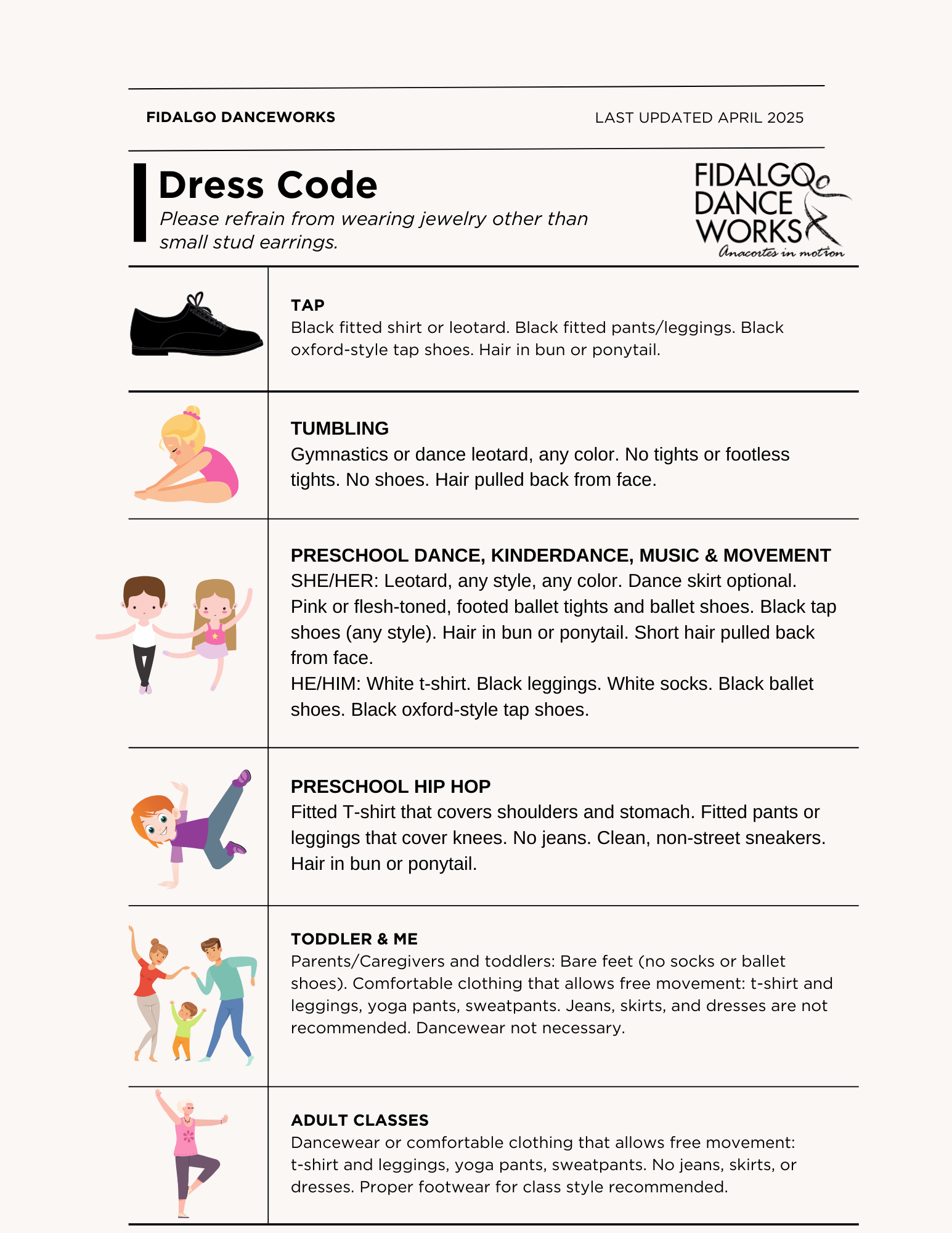 Dress Code | Explore Our Dress Code Guidelines — Fidalgo DanceWorks