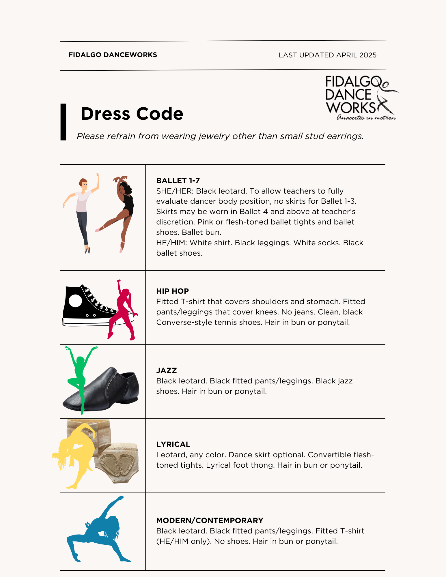 Dress Code | Explore Our Dress Code Guidelines — Fidalgo DanceWorks