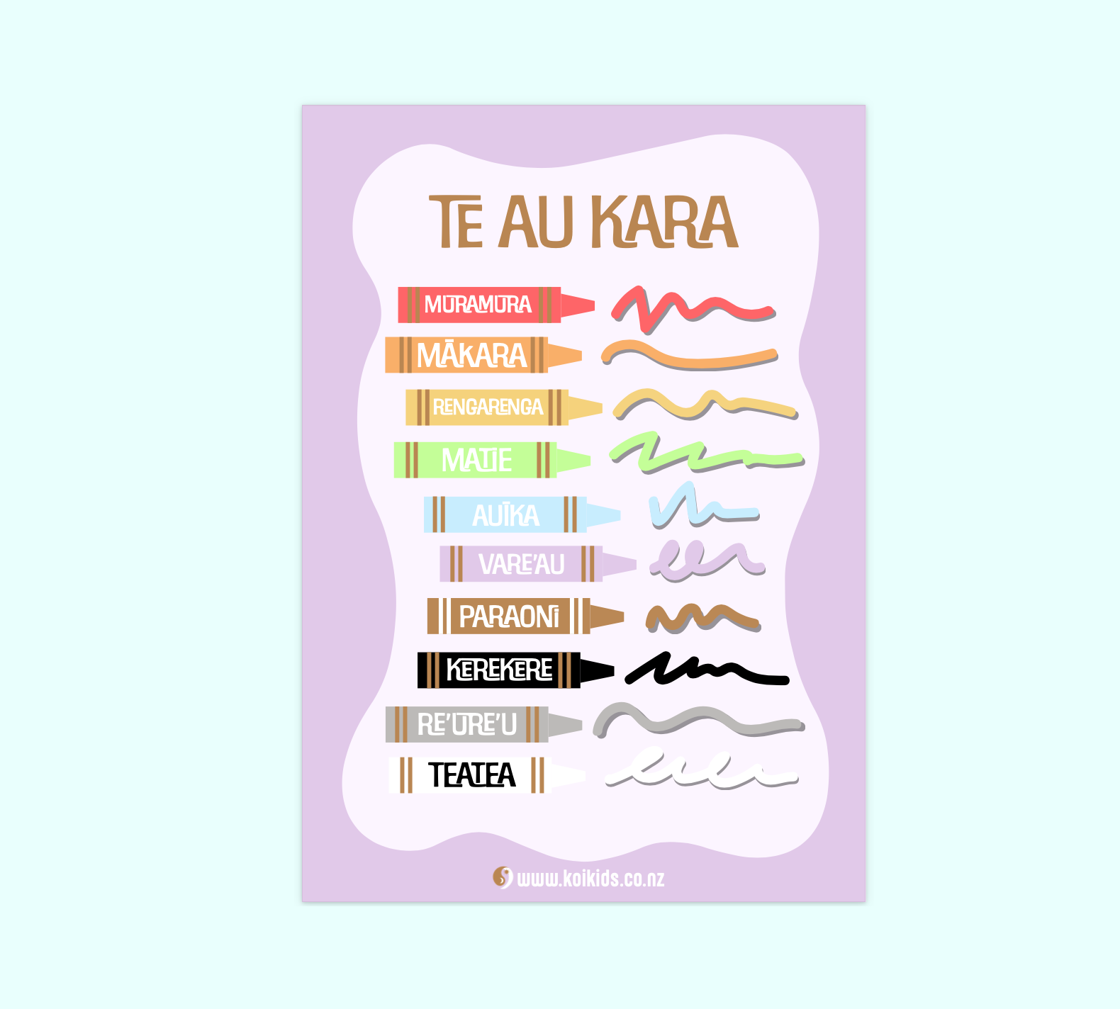 Cook Island Māori Colour Names – Printable Educational Chart — KOI Kids