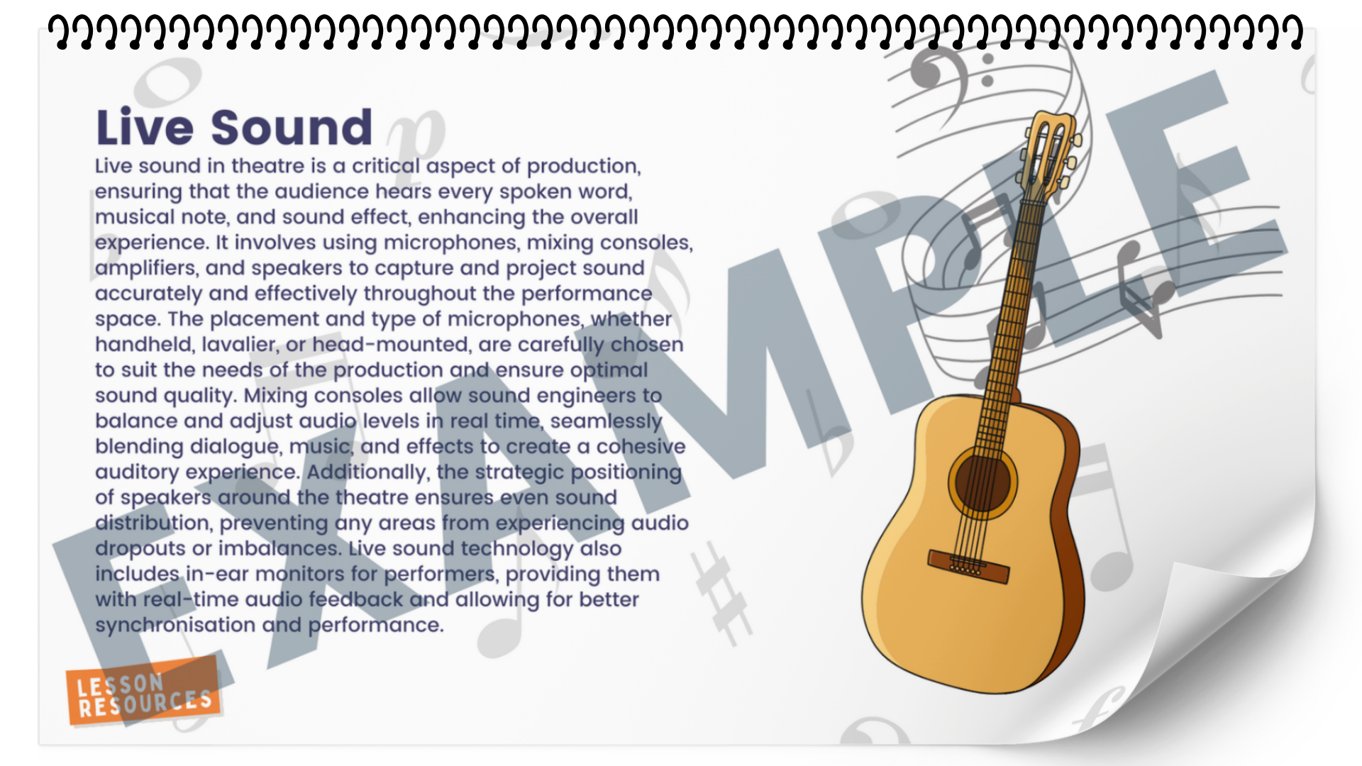 Sound Design - Technical Theatre Resource — Lesson Resources