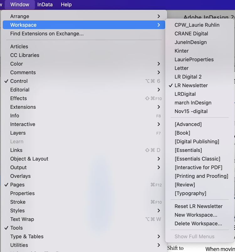 InDesign Workspaces and Preferences — Design. Develop. Teach.